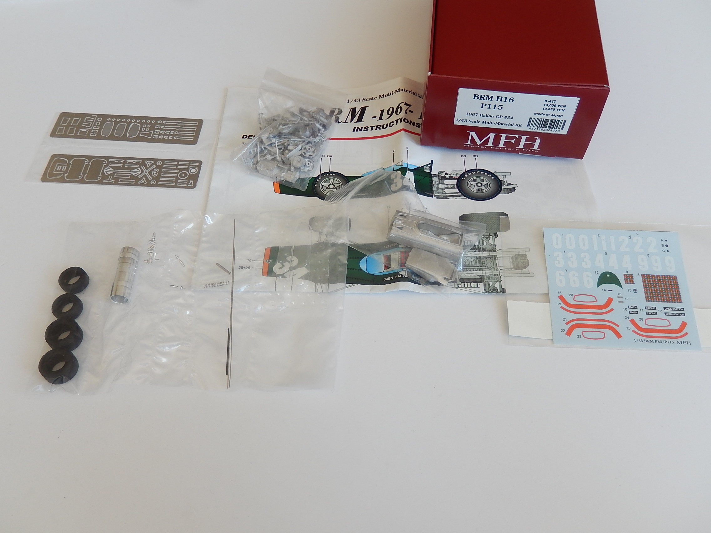 MFH Hiro : Kit BRM H16 P115 Italian GP 1967 J.Stewart, Modelart111